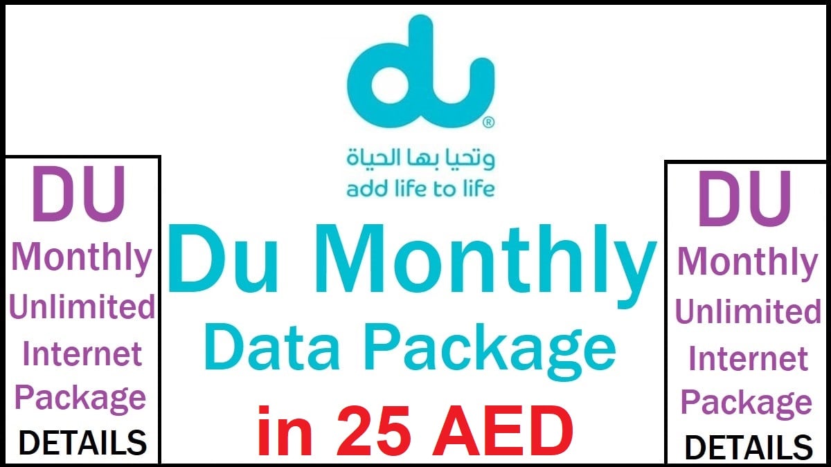 Du Monthly Data Package 25 AED Du Monthly Data Package 25 AED